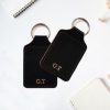 Personalised Leather Keyring | Black Square – nightnavy.com